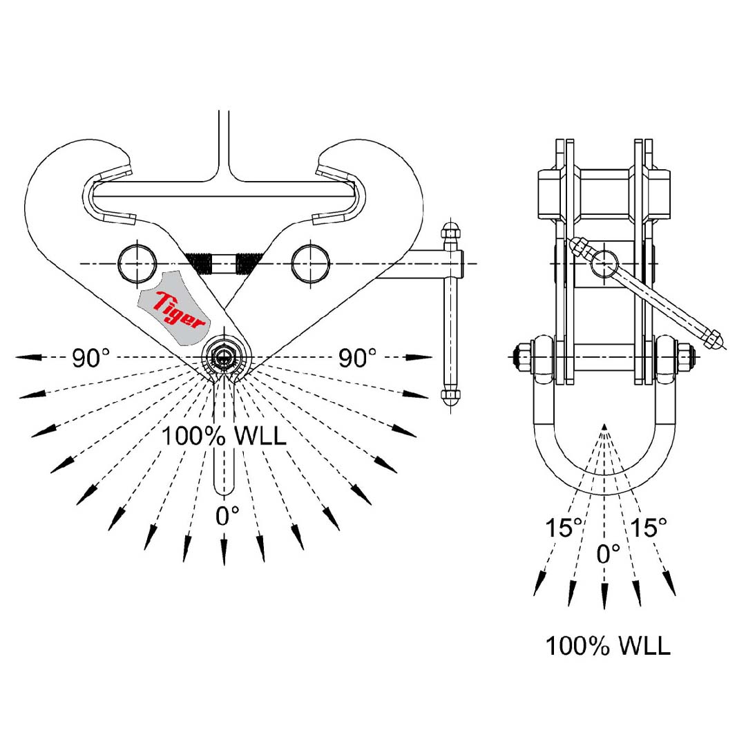 BCF Fixed Jaw Beam Clamp with Shackle - Tiger Lifting