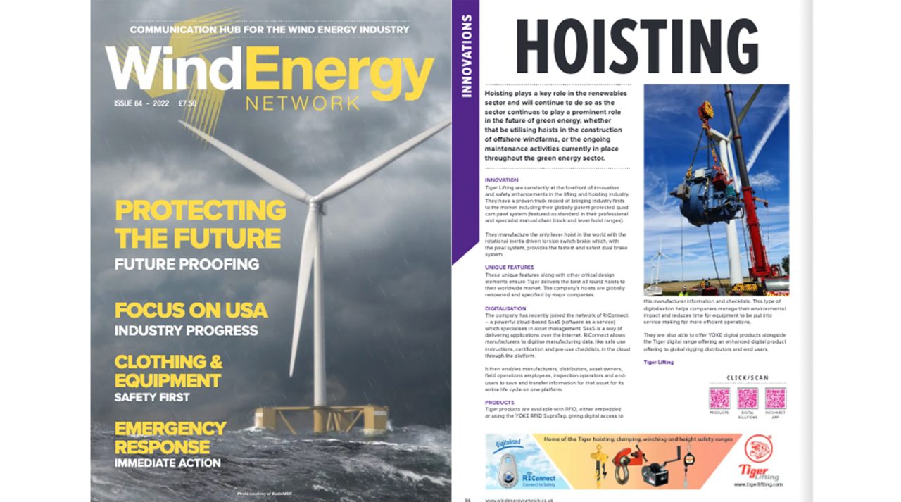 Tiger’s innovations feature in Wind Energy Network magazine | Tiger Lifting